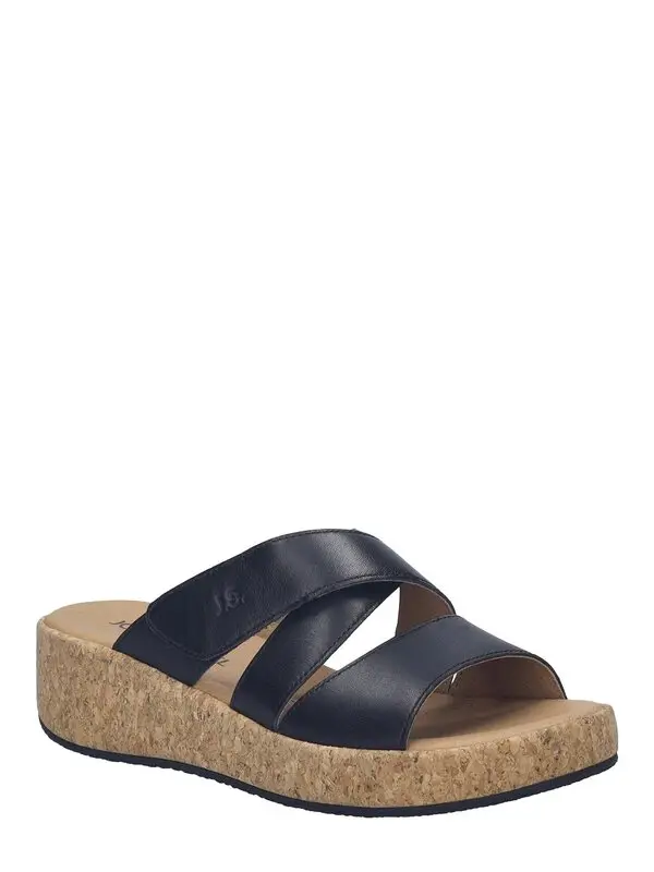 Josef Seibel Platform Wedge Slide Sandal - Black