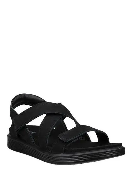 Ecco Soft Cross Strap Sandal - Black