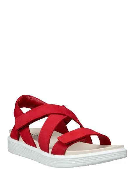 Ecco Soft Cross Strap Sandal - Chili Red