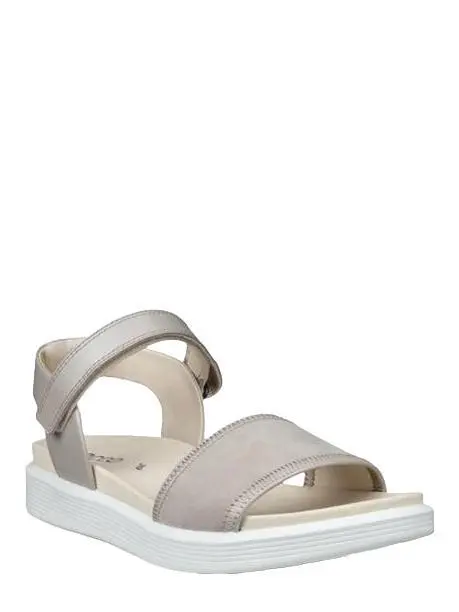Ecco Soft Two-strap Sandal - Metallic/limestone