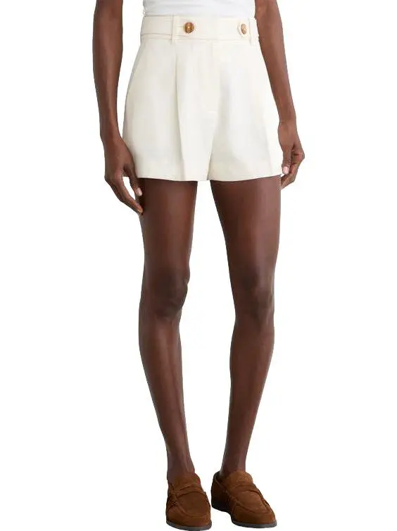 REISS Malin Pleated Shorts - Cream