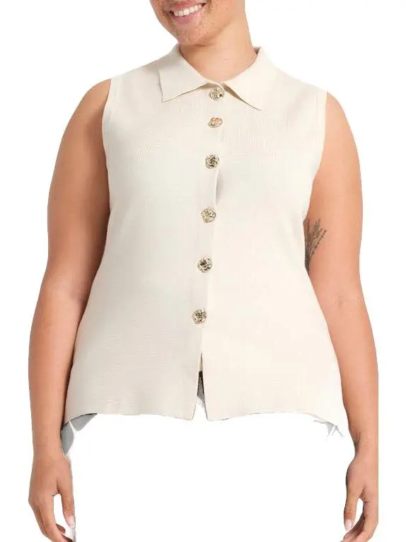 ESTELLE Leya Knit Sleeveless Top - Dove