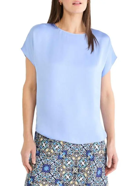 NIC+ZOE Woven Day Gloss Top - French Blue