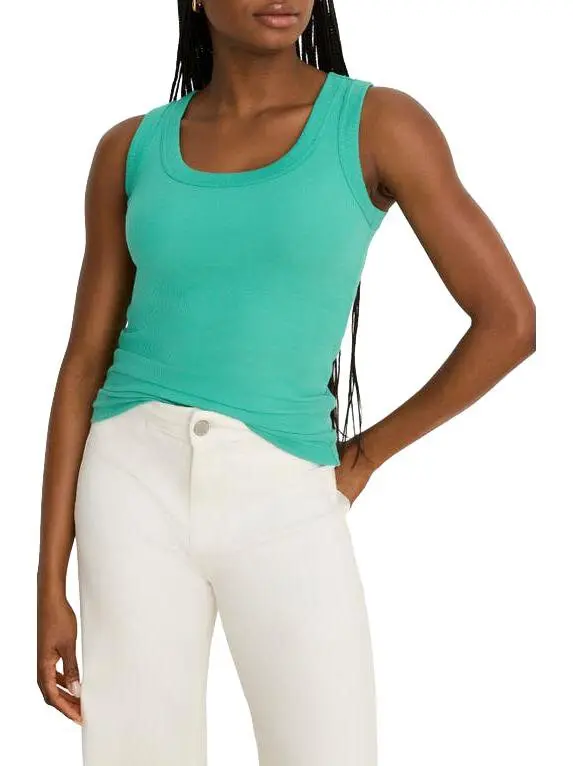 NIC+ZOE Perfect Knit Rib Scoop Neck Tank - Emerald