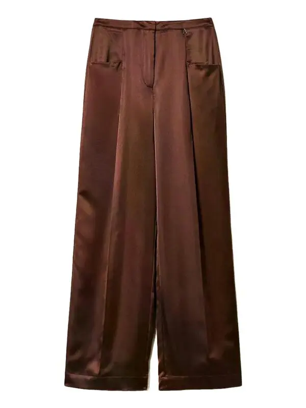 TWINSET Satin Palazzo Trousers - Brown