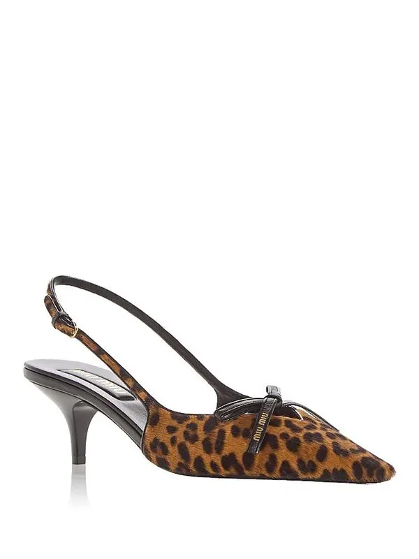 Miu Miu Calf Hair Slingback Pumps - Miele