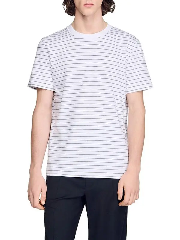 Sandro Striped Tee - White/black