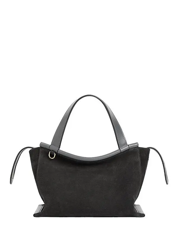 WANDLER Ida Suede Crossbody Bag - Grey