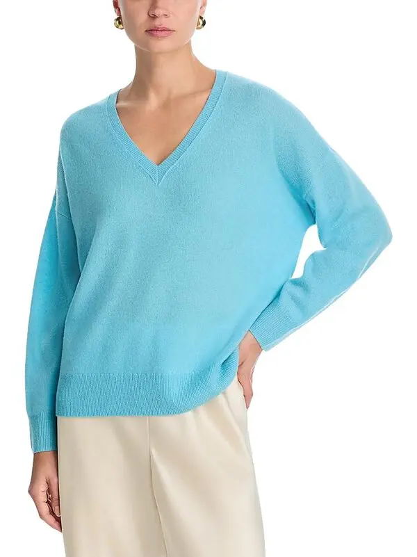 Bloomingdale'S 100% Cashmere V-neck Sweater - Turquoise