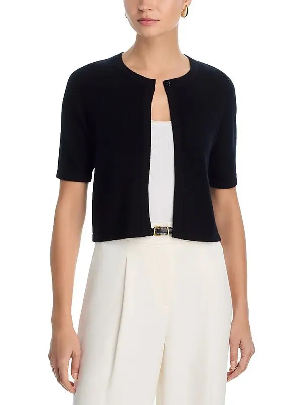 Bloomingdale'S 100% Cashmere Crewneck Shrug Sweater - Black