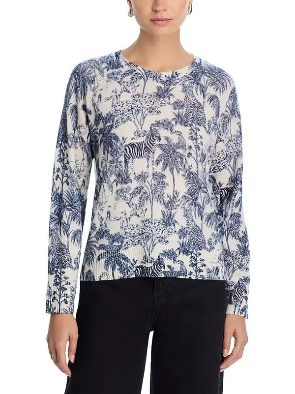 Bloomingdale'S Cashmere Crewneck Sweater - Navy/ivory