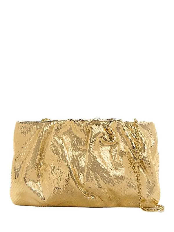 LOEFFLER RANDALL Serena Leather Clutch - Light Gold