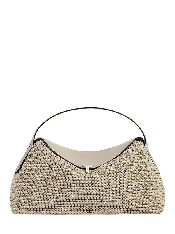 TOTEME T-lock Woven Leather Handbag - Light Beige