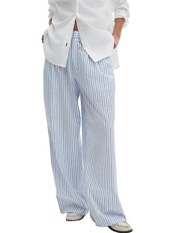Rag & Bone Chappell Stripe Poplin Pants - Baby Blue