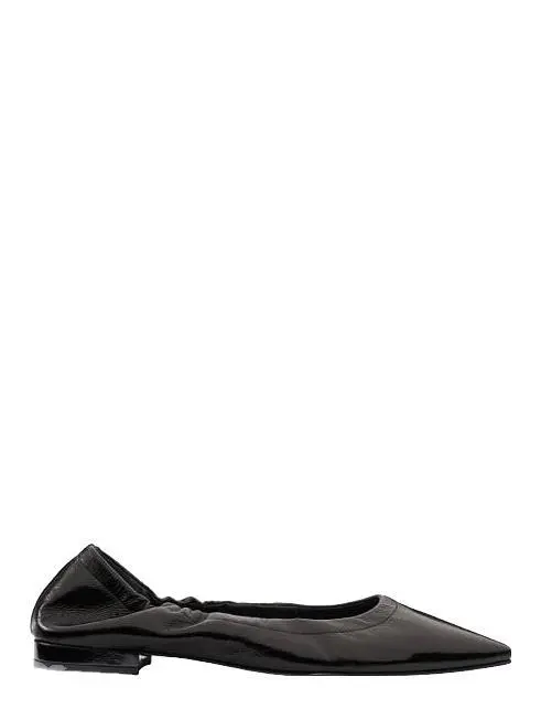 MARGAUX LONNBERG Roma Ballet Flat - Black Crinkle Patent