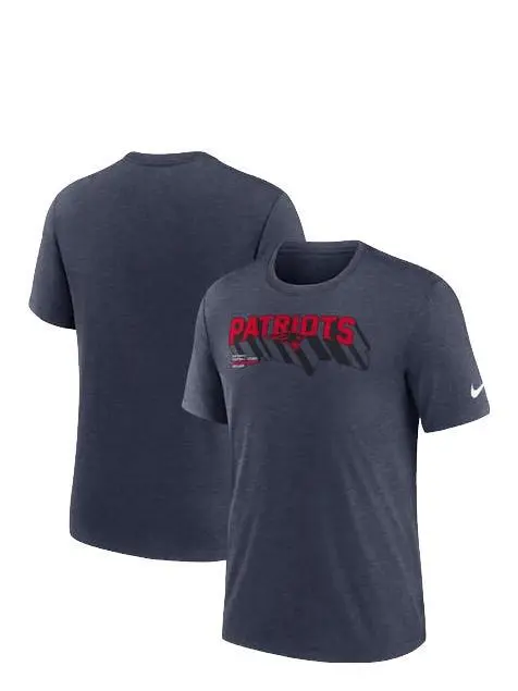 Nike New England Patriots Long Pass Tri-blend T-shirt - Heather Navy