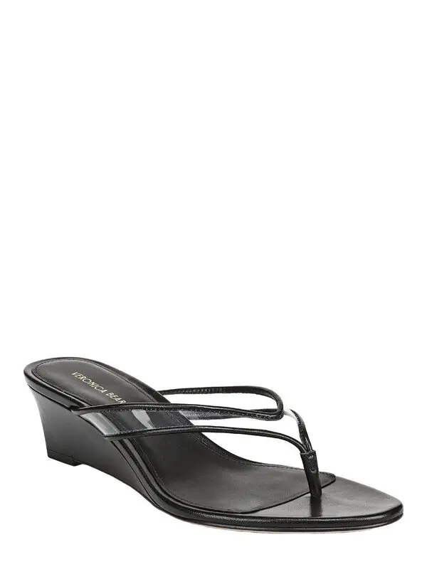 Veronica Beard Clea Wedge Flip Flop - Clear/black