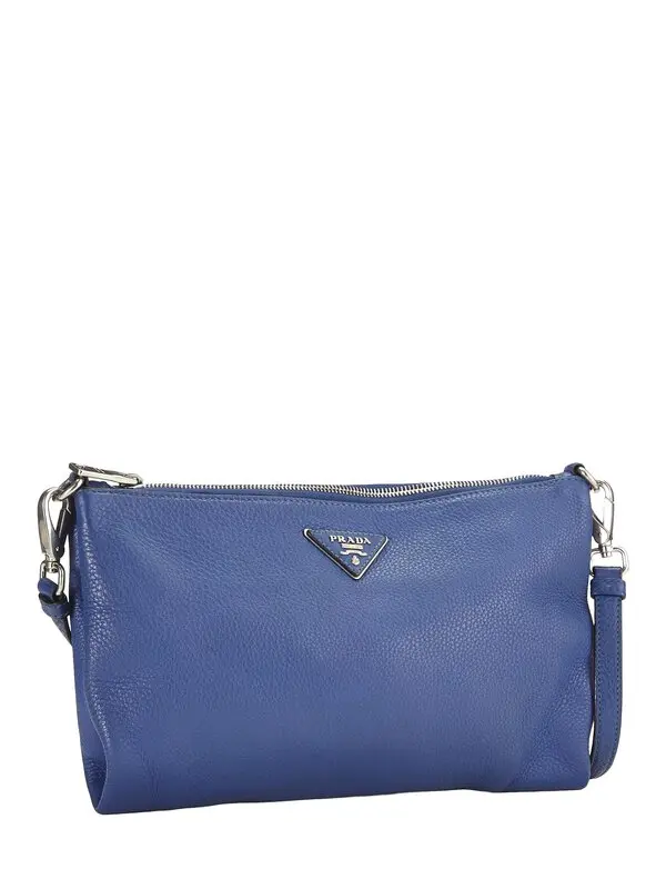 Prada Vitello Daino Crossbody Bag - Blue