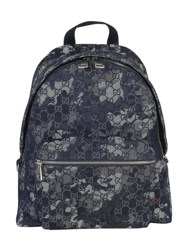 Gucci Gg Monogram Jacquard Denim Backpack - Blue