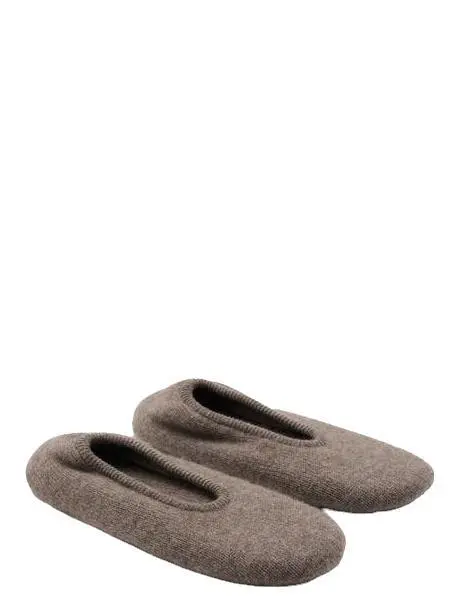 Mango Cashmere Knit Slipper - Medium Brown
