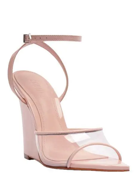 Schutz Elodie Ankle Strap Wedge Sandal - Cotton Candy
