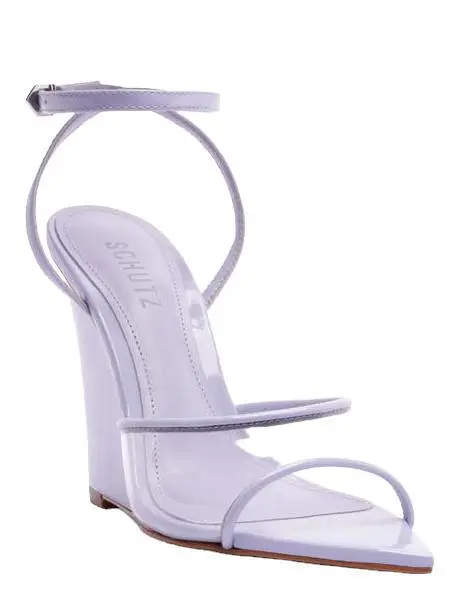 Schutz Elodie Ankle Strap Wedge Sandal - Lavander Sky