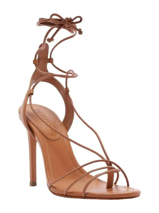 Schutz Jules Ankle Strap Stiletto Sandal - Earth Clay