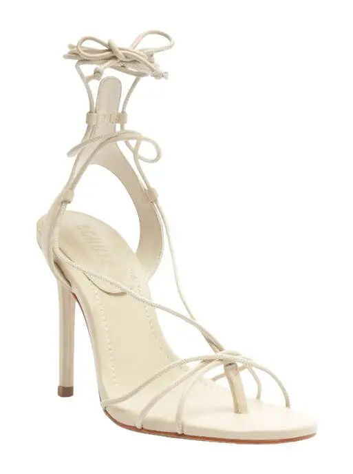 Schutz Demetria Ankle Strap Stiletto Sandal - Sugar White
