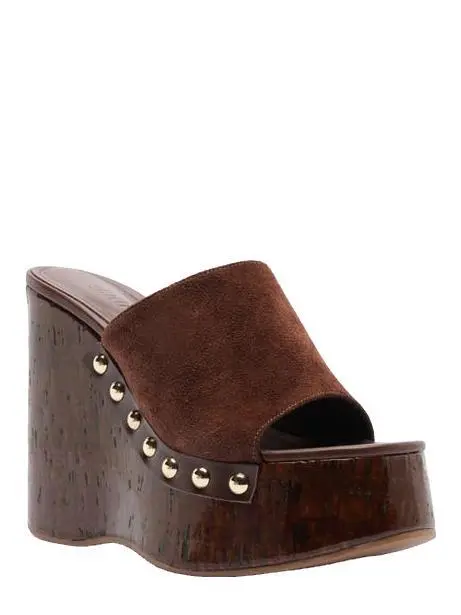 Schutz Dalle Platform Wedge Sandal - Root Brown