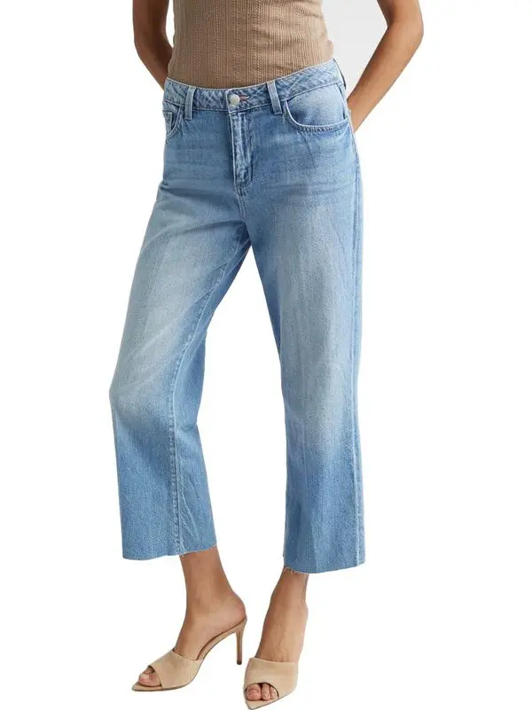L'Agence Wanda High-waist Wide Leg Cropped Jeans - Anaheim