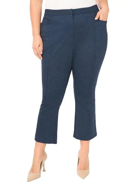 Halogen Pintuck Kick Flare Trousers - Indigo Navy