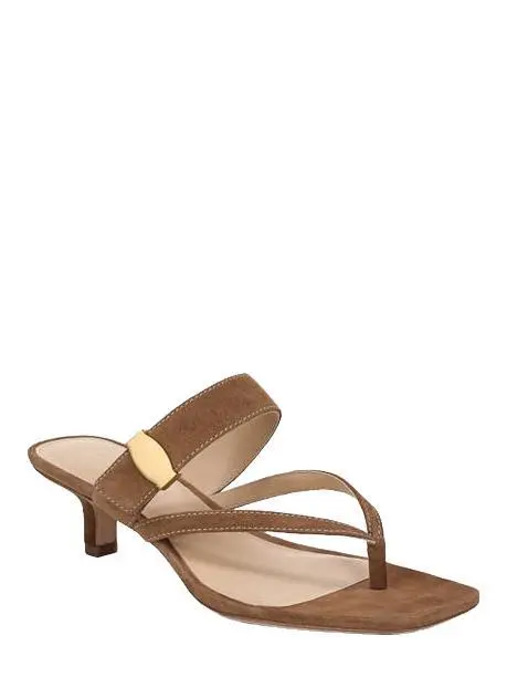Veronica Beard Salva Kitten Heel Sandal - Chestnut