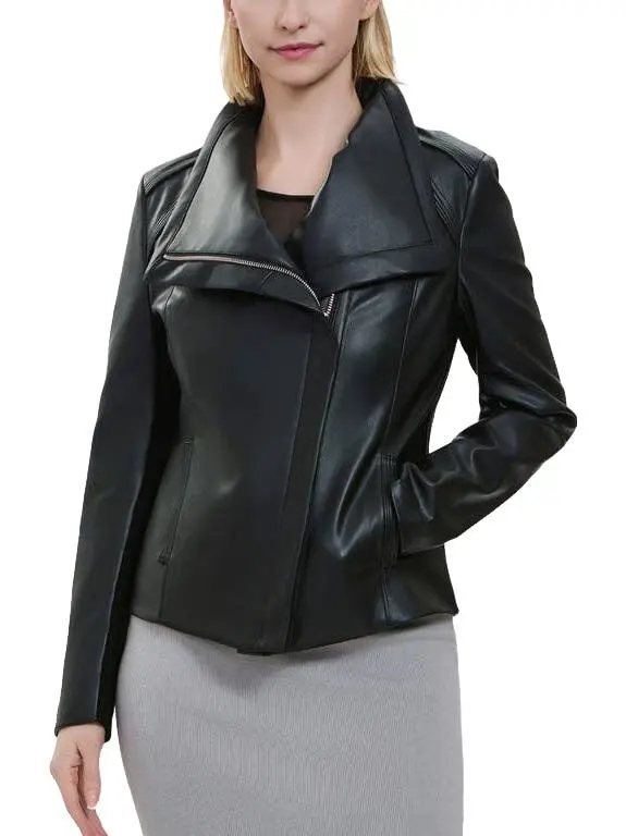 KIMI + KAI Faux Leather Moto Jacket - Black