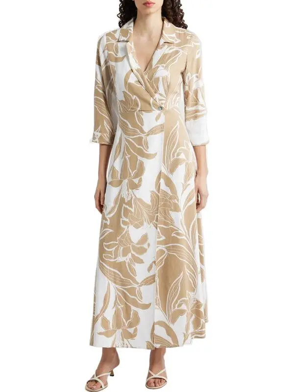 CECE DUPRAZ Floral Faux Wrap Maxi Dress - Nomad