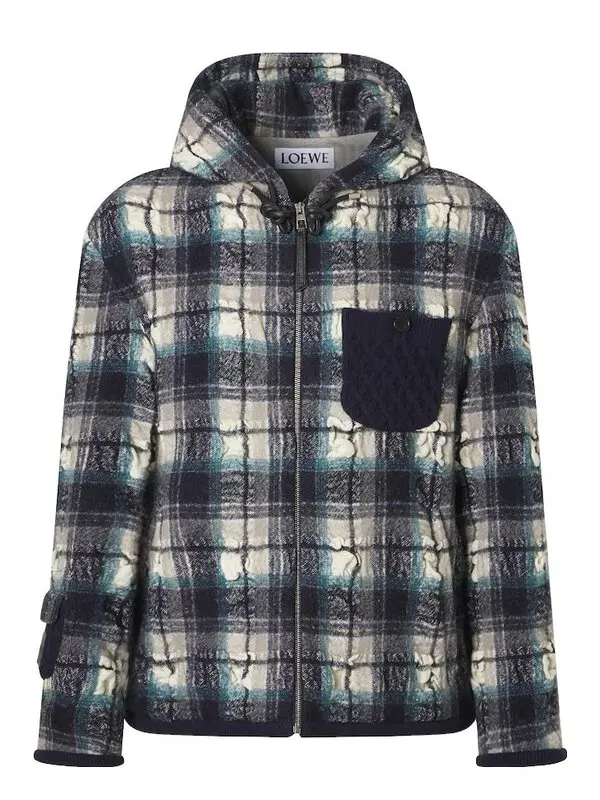 Loewe Plaid Wool And Linen Jacket - Multicoloured