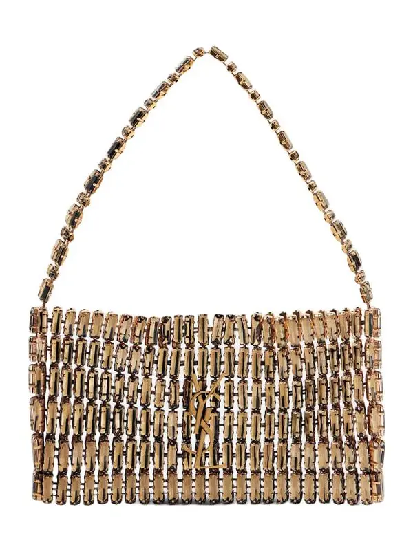 Saint Laurent Evening Mini Embroidered Shoulder Bag - Metallic