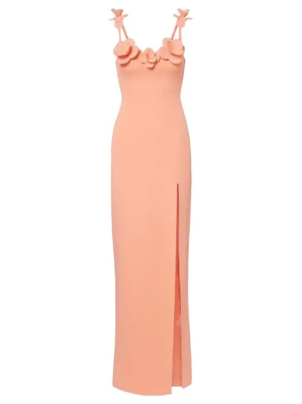 David Koma Floral-appliqué Gown - Pink