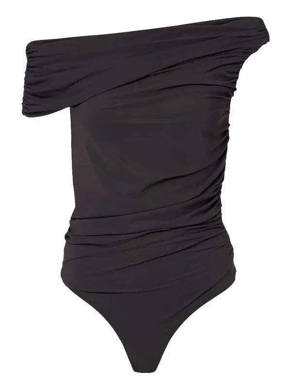 AGOLDE Sherilyn Off-shoulder Bodysuit - Brown