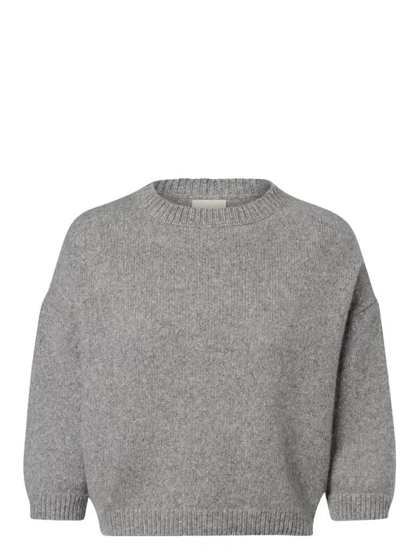 Khaite Sabina Cropped Cashmere Sweater - Grey