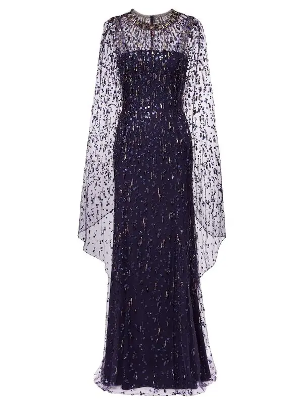 Jenny Packham Hestia Embellished Gown - Purple