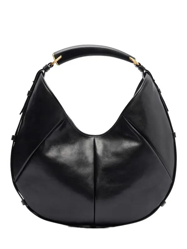 Saint Laurent Mombasa Medium Leather Shoulder Bag - Black