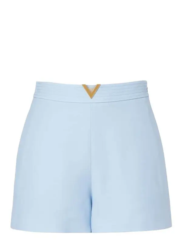 Valentino Garavani Crepe Couture Vgold Shorts - Blue