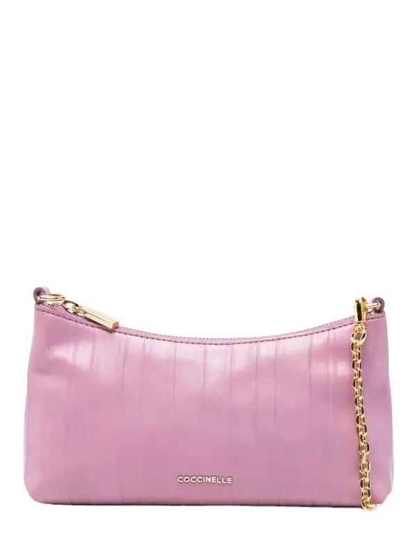 COCCINELLE Vertical Stripes Shoulder Bag - Pink