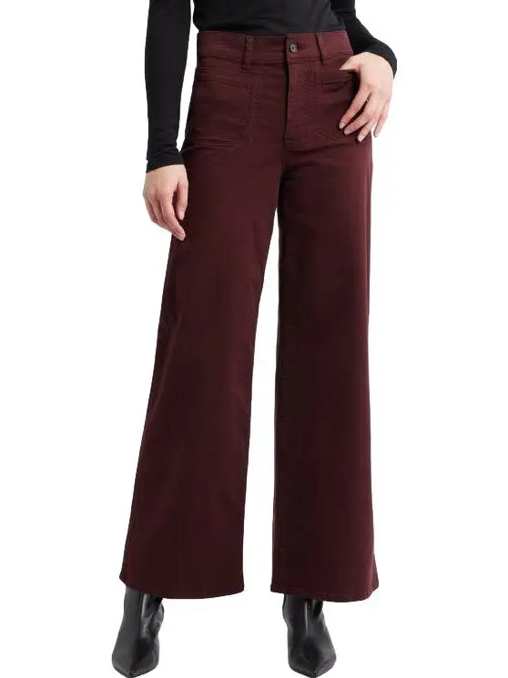 FRAME Le Slim Modernist Pocket Palazzo Jeans - Cabernet