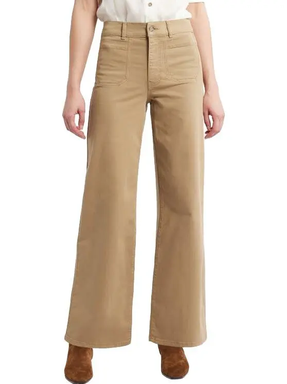 FRAME Le Slim Modernist Pocket Palazzo Jeans - Khaki