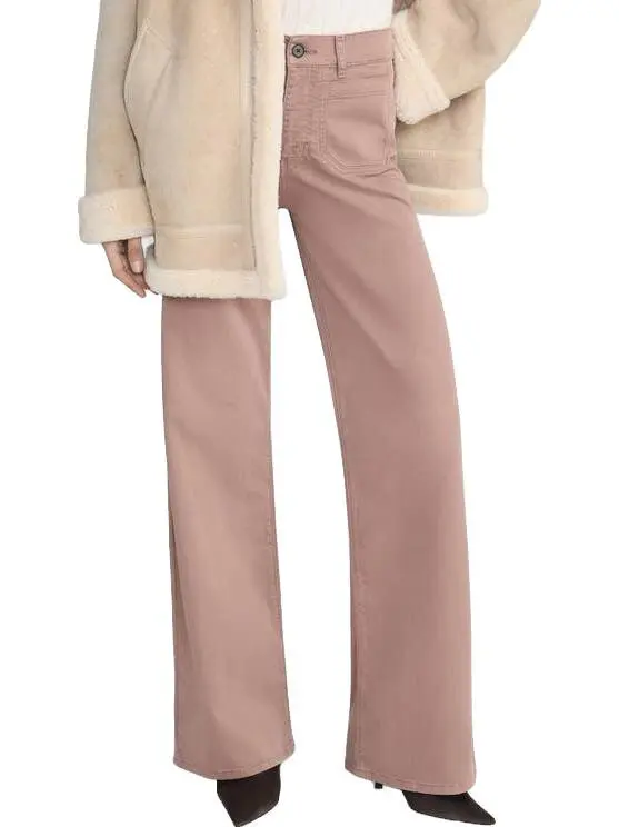FRAME Le Slim Modernist Pocket Palazzo Jeans - Mauve
