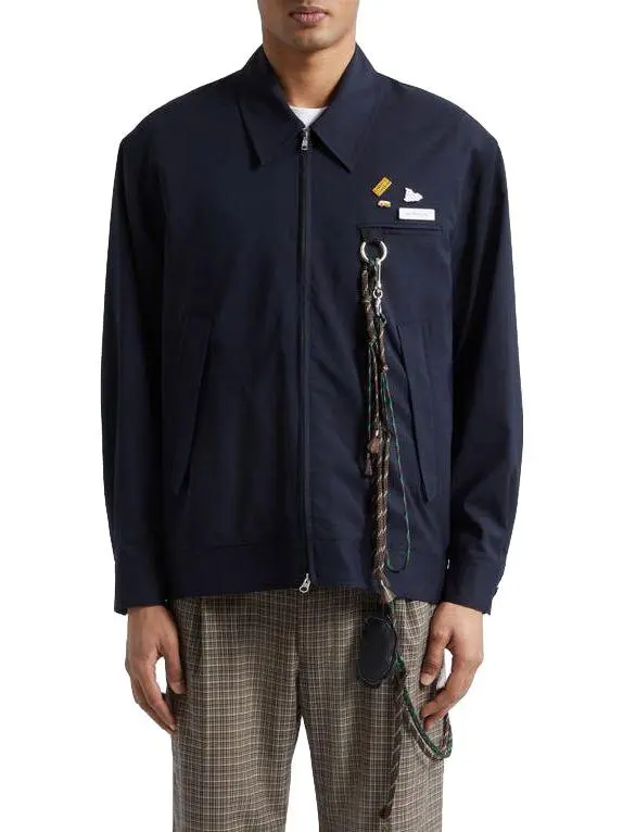 SONG FOR THE MUTE Wool-blend Coach's Jacket - Navy
