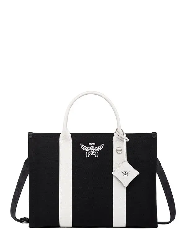 Mcm Fabric Tote - Black