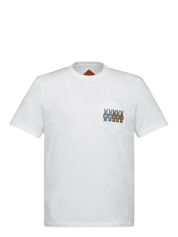 Mcm Rabot Pocket T-shirt In Organic Cotton - White