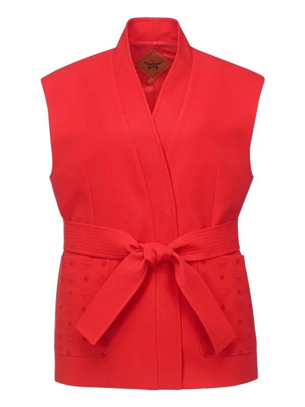 Mcm Belted Oversized Vest - Poppy Red